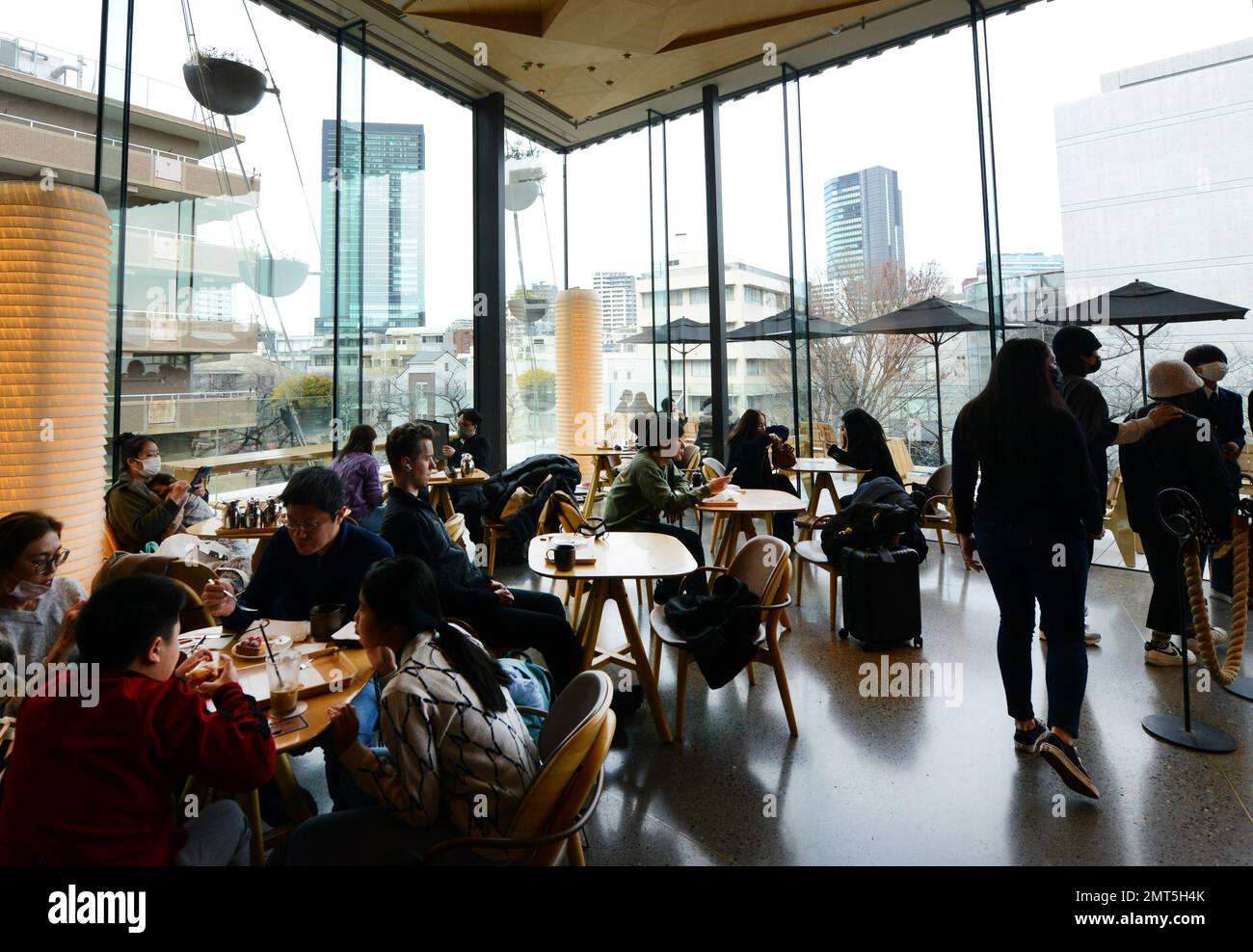 The beautiful interior of the Starbucks Reserve Roastery in Meguro City ...
