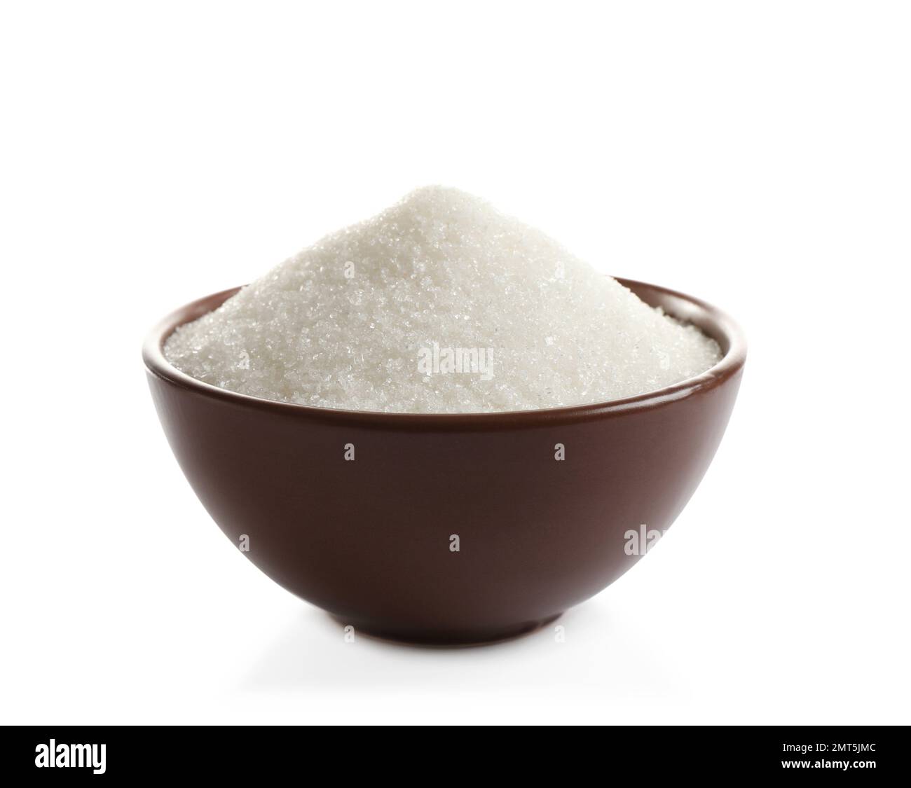 Granulated sugar in bowl isolated on white Stock Photo - Alamy