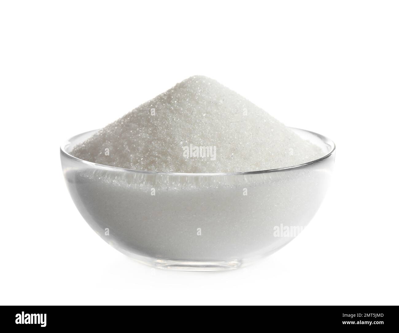Granulated sugar in bowl isolated on white Stock Photo - Alamy