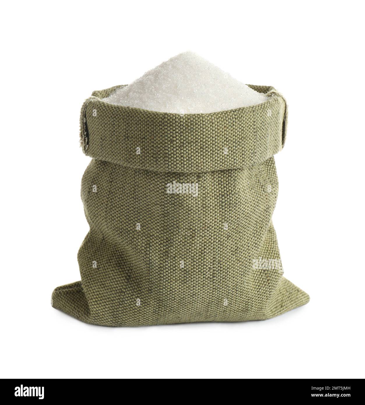 Sack with granulated sugar isolated on white Stock Photo - Alamy