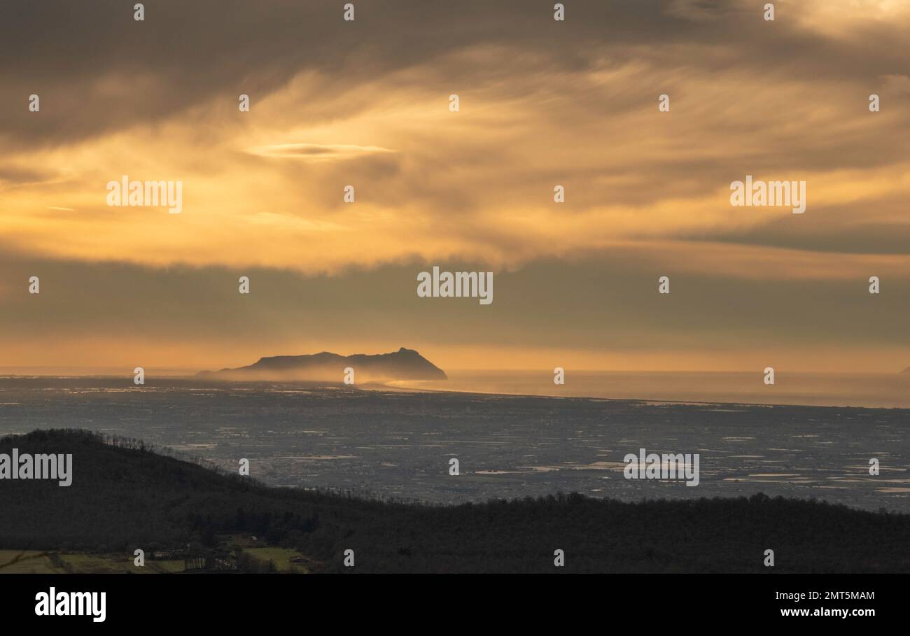 Sunrise light on Circeo Mountain Stock Photo - Alamy