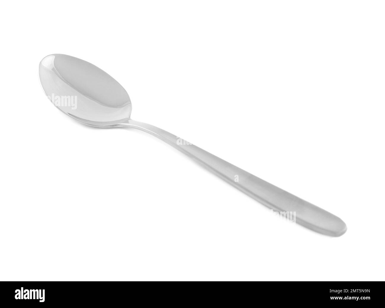 Clean shiny metal spoon isolated on white Stock Photo - Alamy