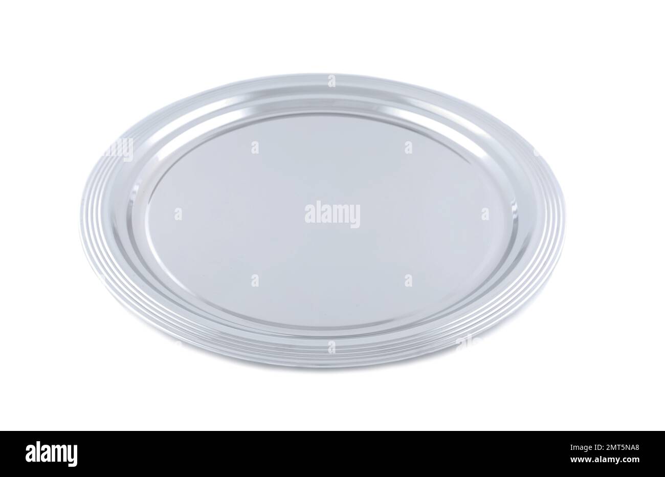 Empty metal tray isolated on white. Restaurant equipment Stock Photo ...