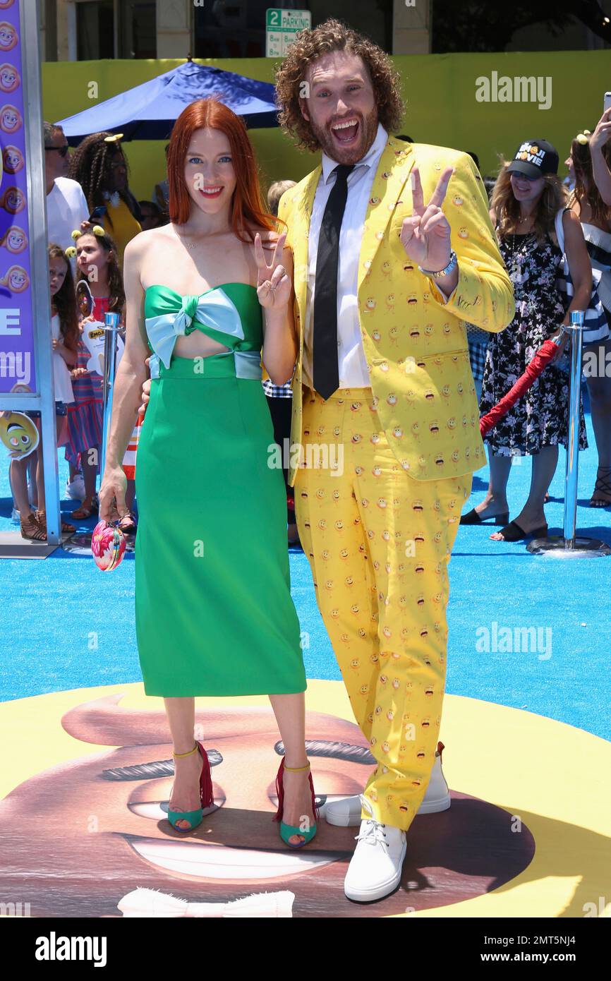 Kate Gorney, left, and T.J. Miller arrive at the World Premiere of "The ...