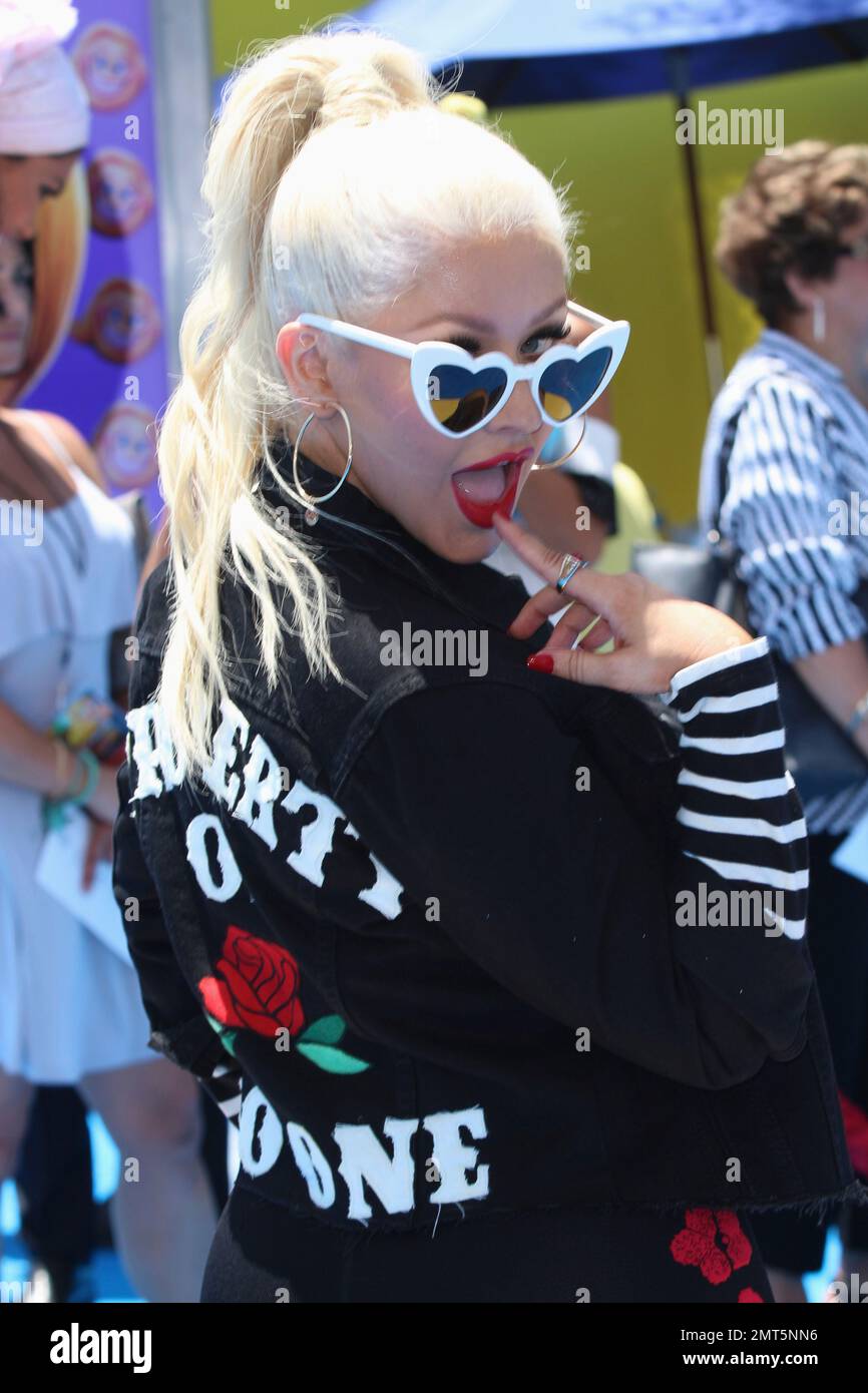 Christina Aguilera arrives at the World Premiere of "The Emoji Movie ...