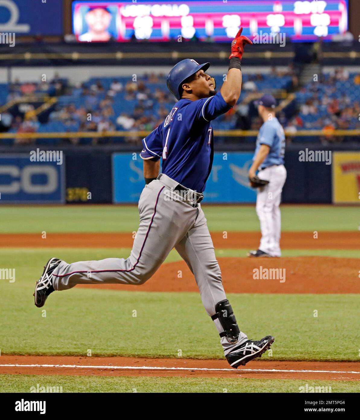 Texas Rangers' Carlos Gomez celebrates after hitting a home run off ...