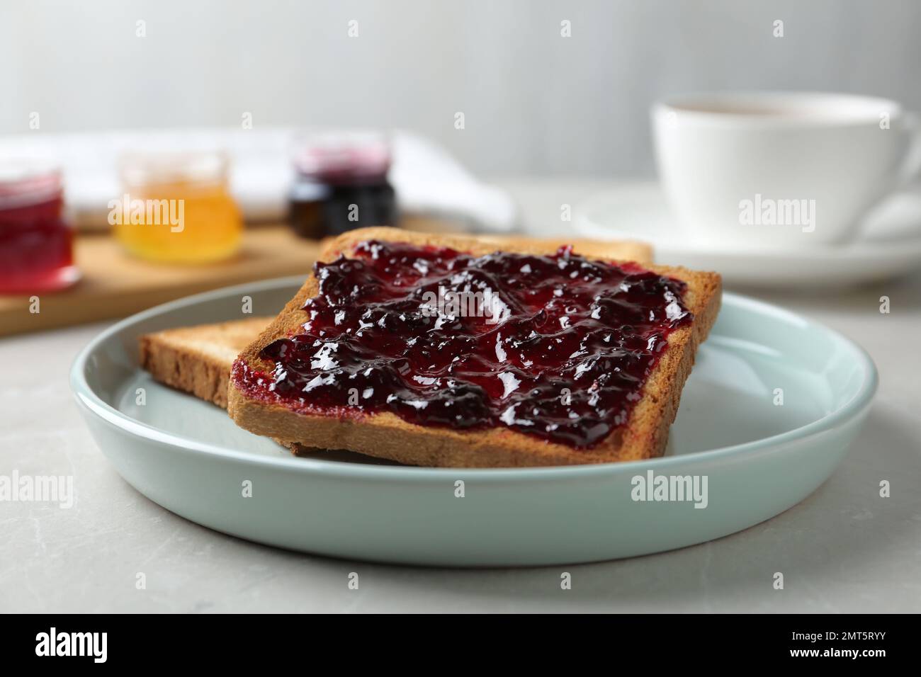 Concept breakfast toasts jam hi-res stock photography and images - Alamy