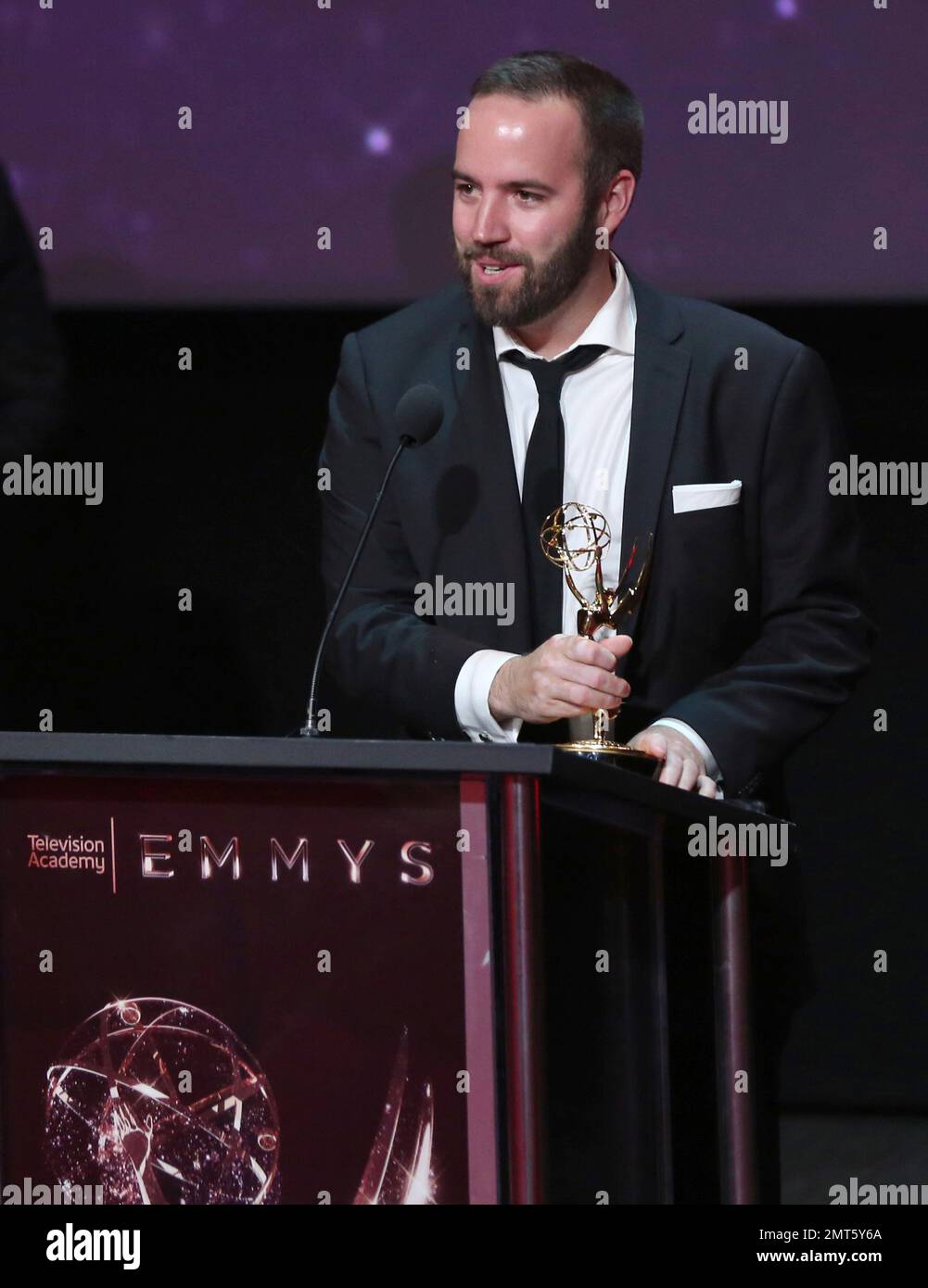 EXCLUSIVE - Matthew Crotty from KCET accept the Emmy for entertainment ...