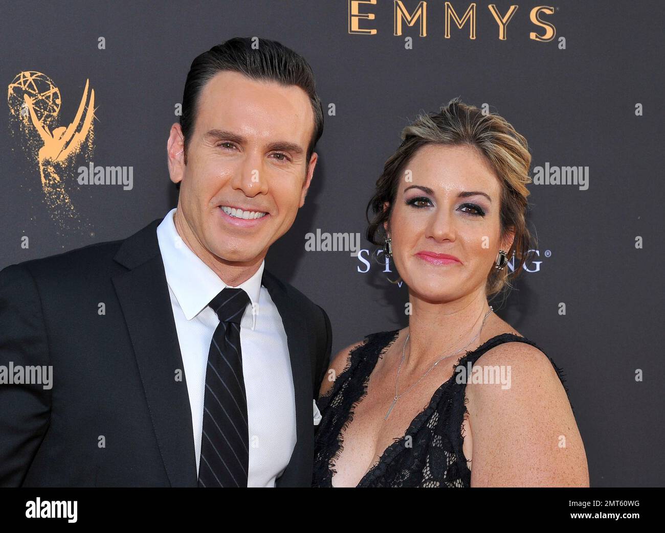 Peter Daut, left, and guest arrive at the 69th Los Angeles Area Emmy ...