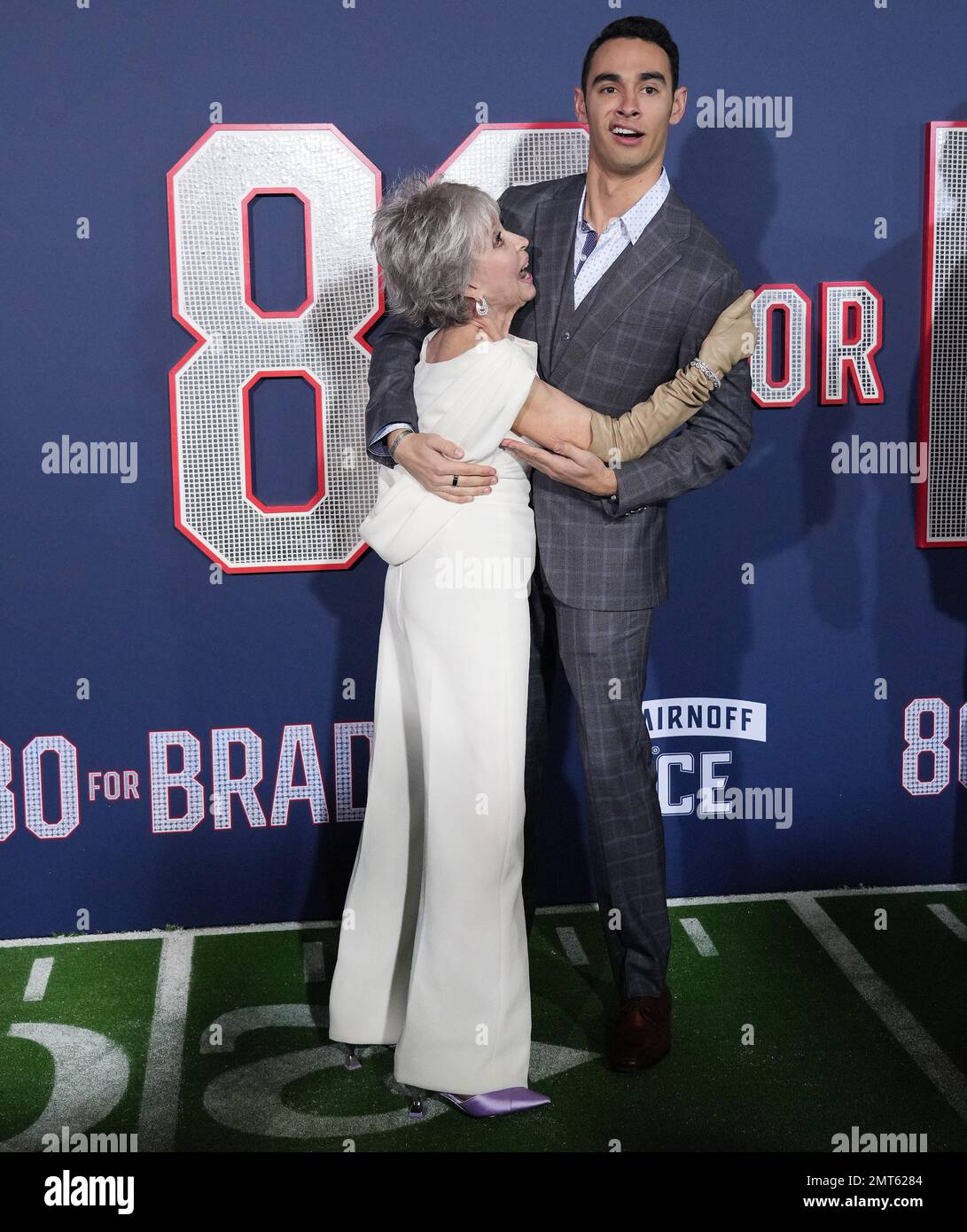 Westwood, CA January 31, 2023, (L-R) Rita Moreno and grandson Justin Fisher at the 80 FOR BRADY ...