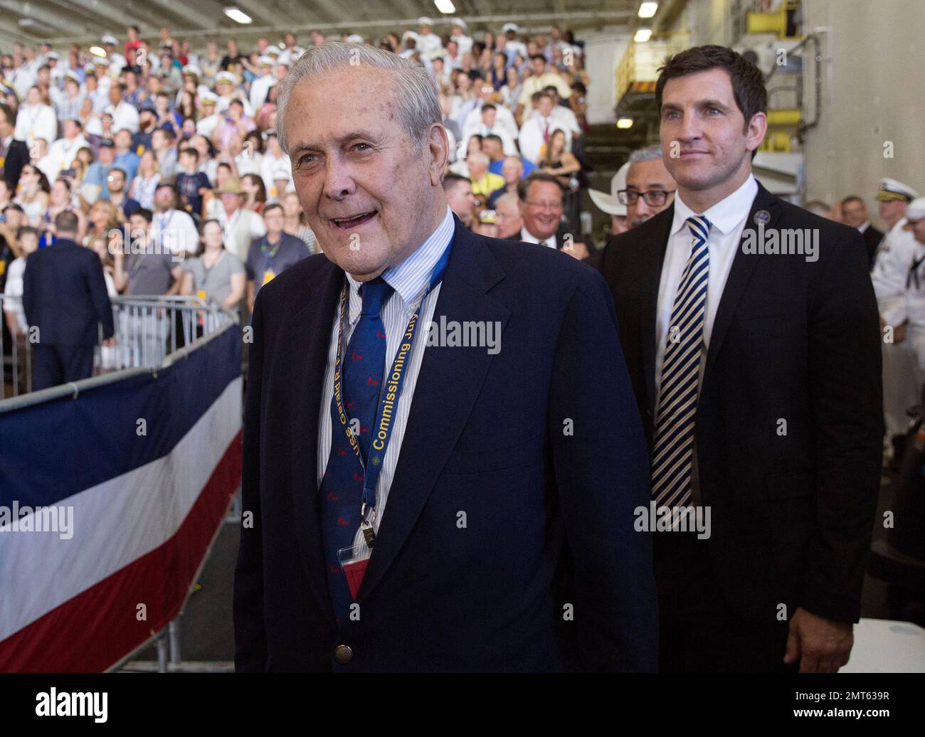 Former Secretary of Defense Donald Rumsfeld arrives commissioning ...