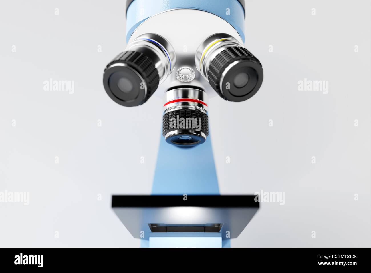 Realistic 3d microscope on white background, laboratory equipment ...