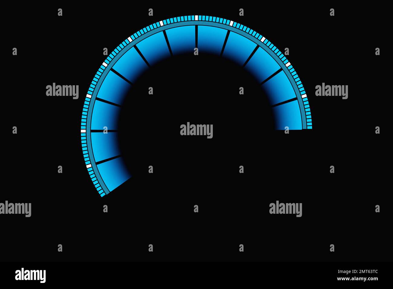 3d illustration of speed measuring speed icon. Blue speedometer icon ...