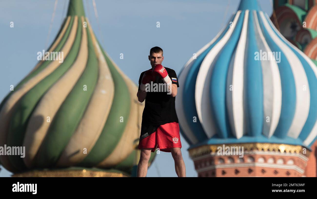 Russian boxer Vladimir Shishkin arrives for a light heavyweight bout ...