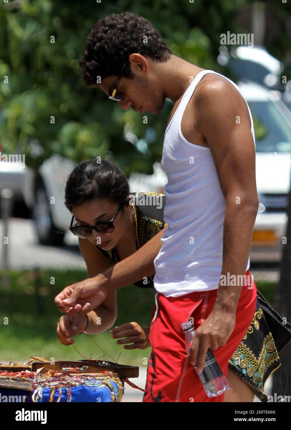 Noah Becker and bikini-clad girlfriend Rafaela Remy Sanchez stop at a ...