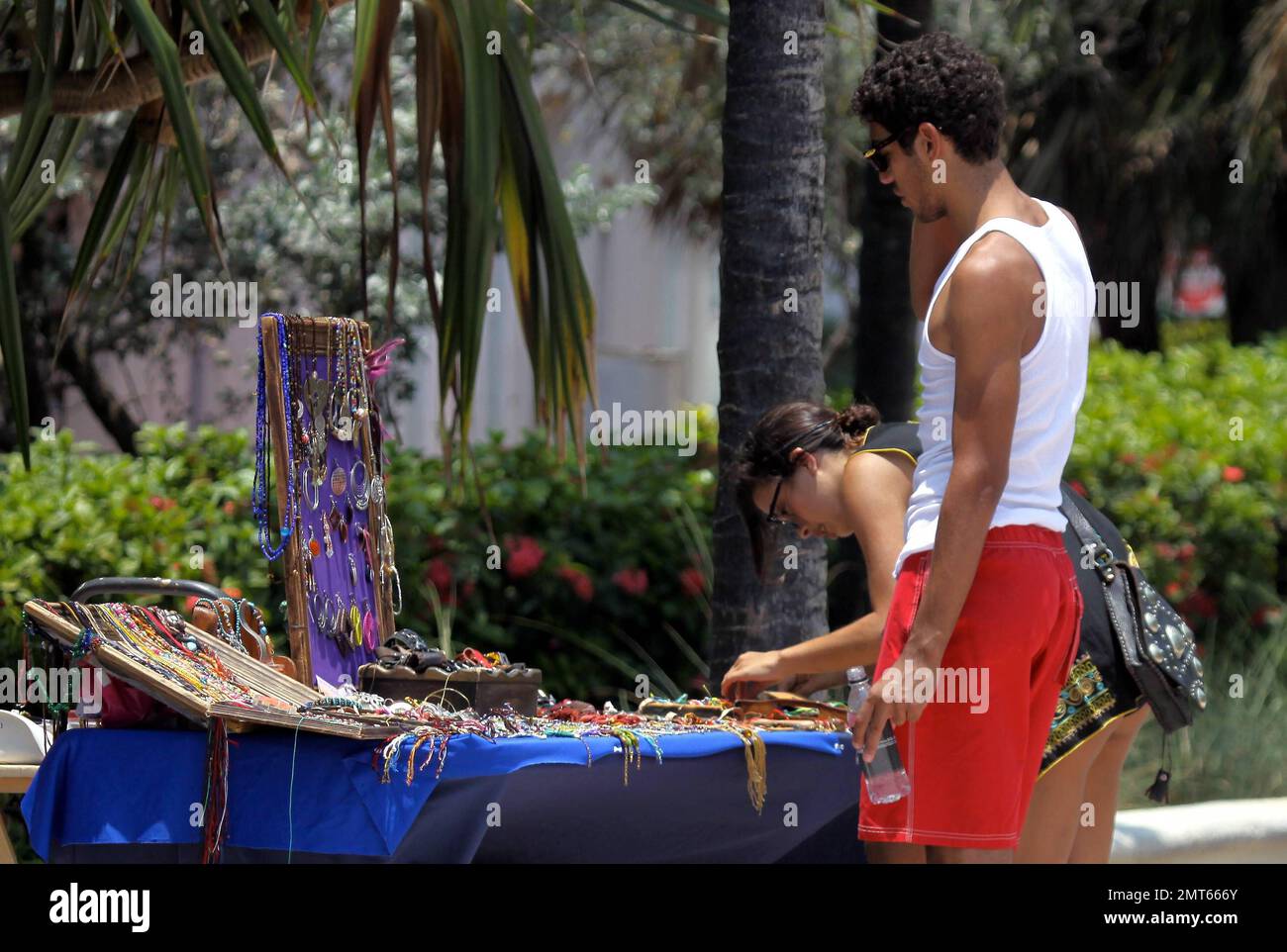 Noah Becker and bikini-clad girlfriend Rafaela Remy Sanchez stop at a ...