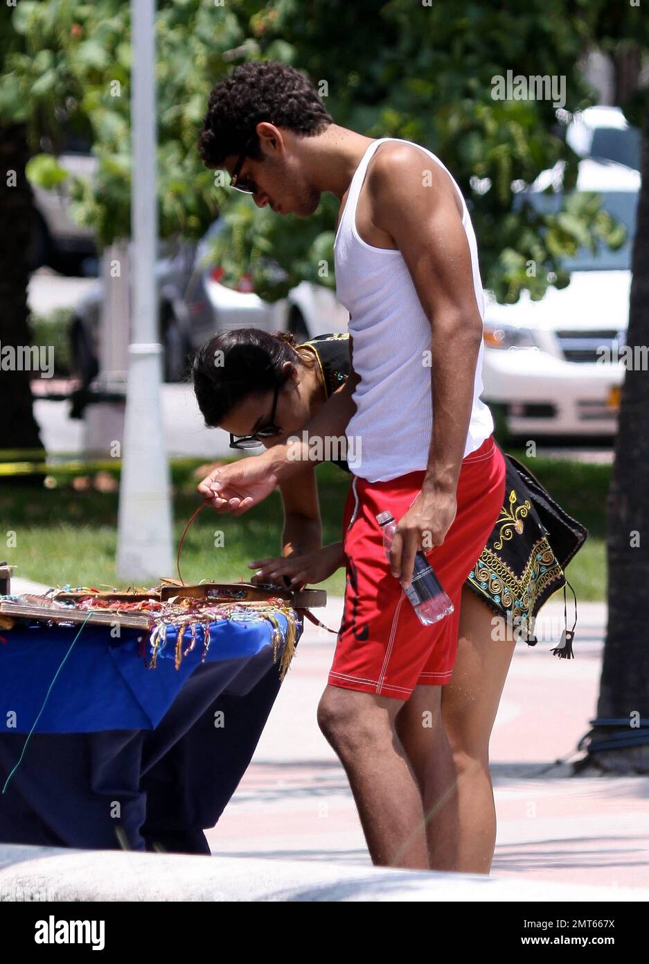 Noah Becker and bikini-clad girlfriend Rafaela Remy Sanchez stop at a ...