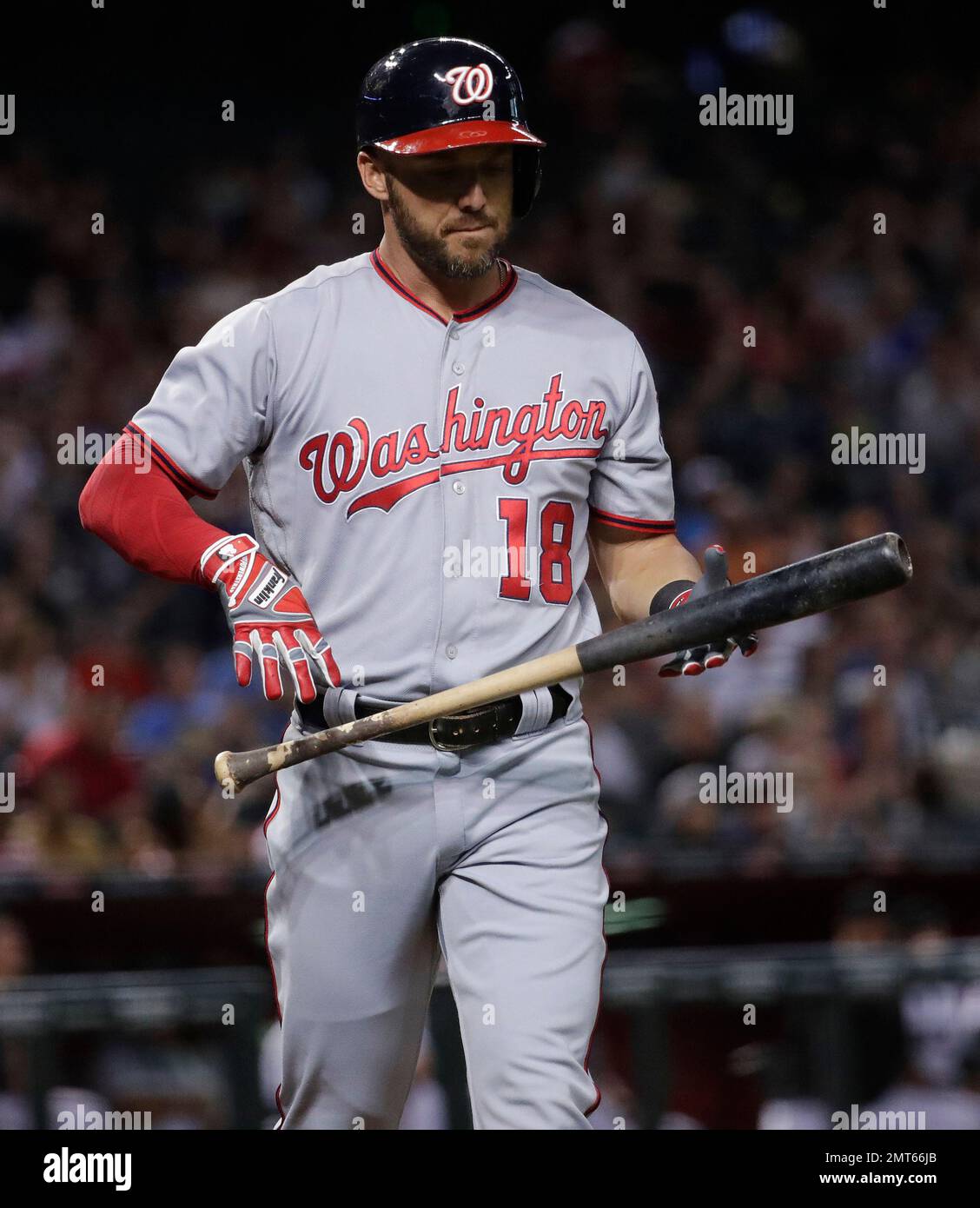 Washington Nationals Ryan Raburn (18) walks to the dugout after ...
