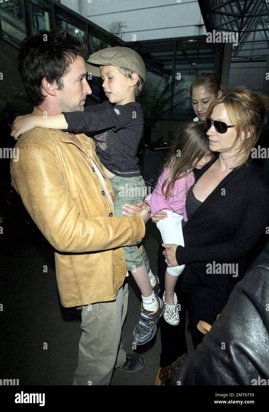 "ER" star Noah Wylie and family arrive stateside at Los Angeles ...