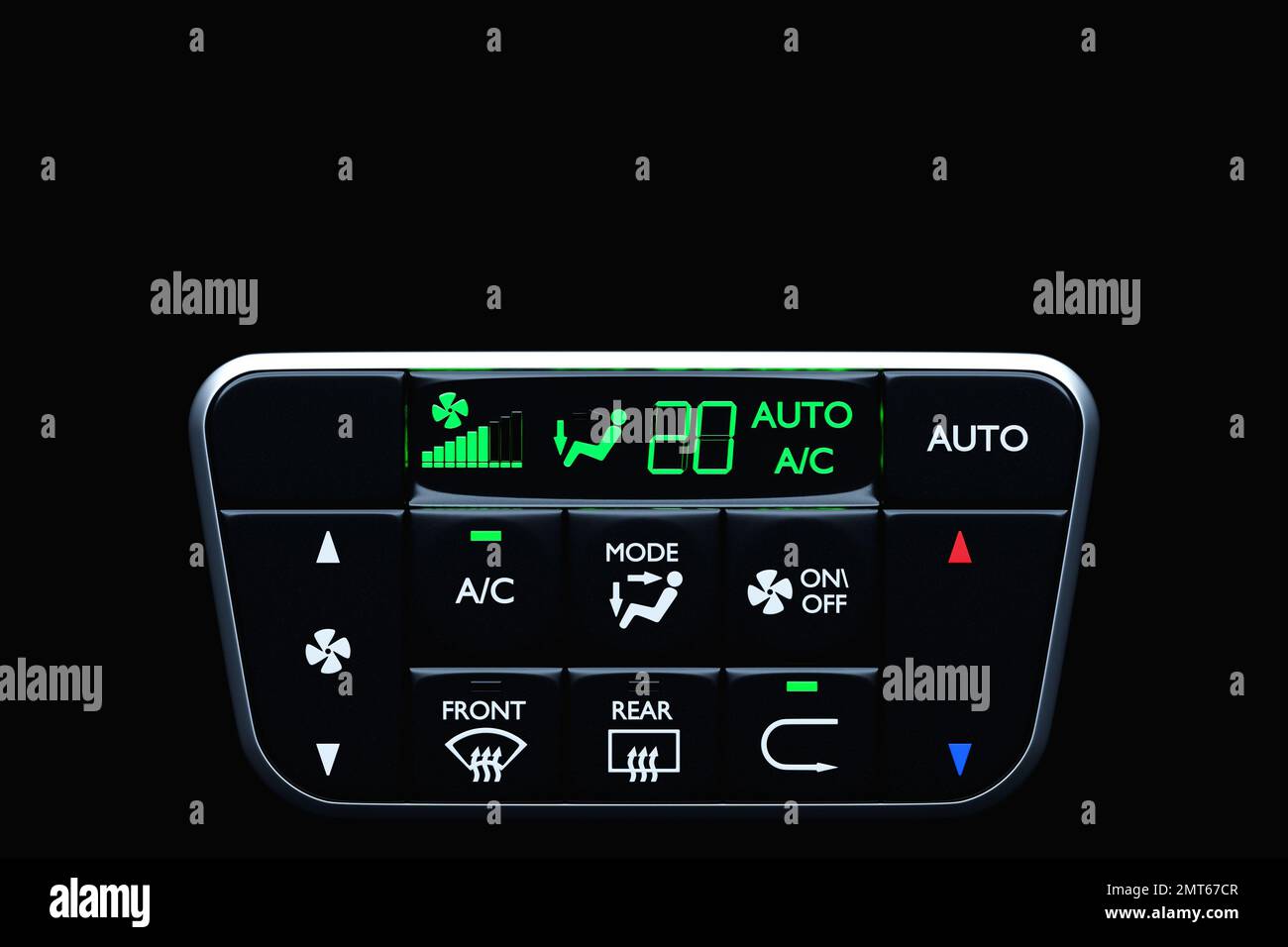 Buttons for turning on the car air conditioner on the climate control ...
