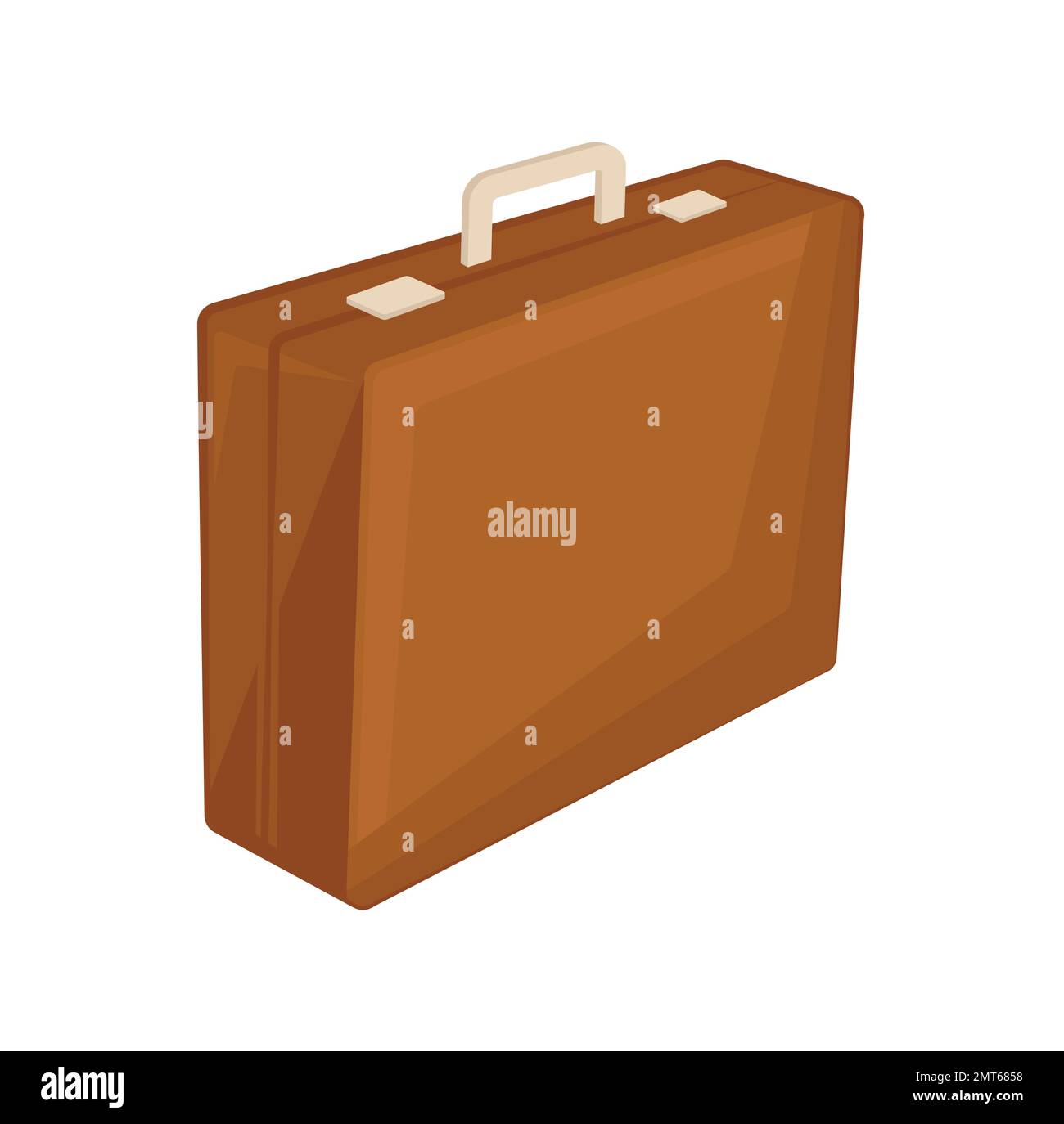 brown briefcase with golden lock case leather vector Stock Vector Image ...