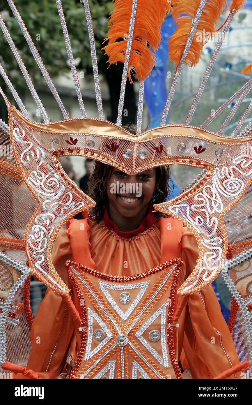 Performers march in a parade at the 2008 Notting Hill Carnival. Taking ...