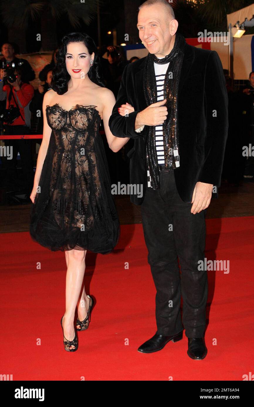 Dita Von Teese and Jena Paul Gaultier at the NRJ Music Awards in Cannes, France. 1/23/10 Stock ...