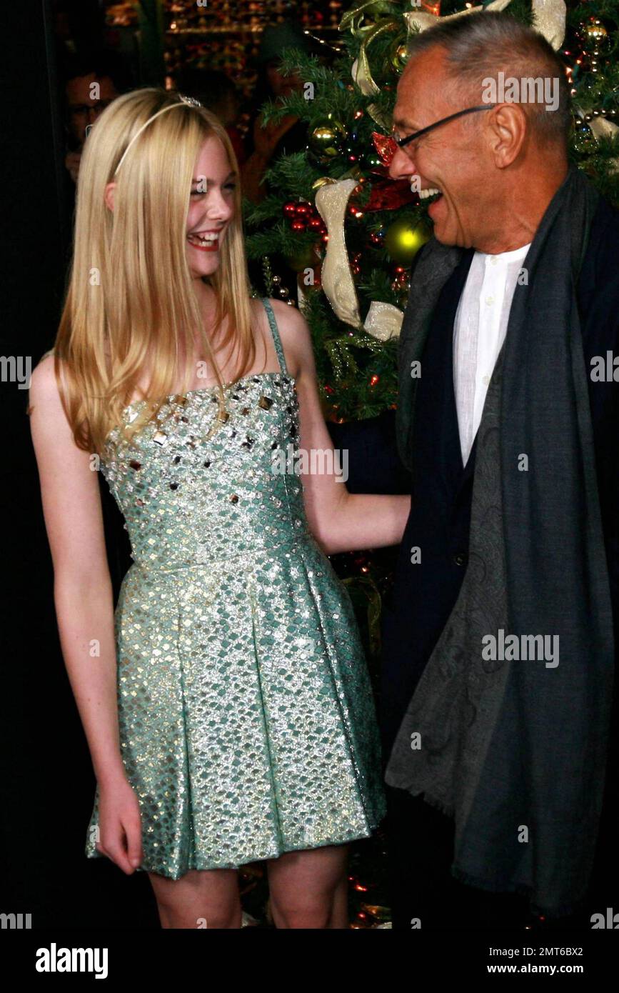 Elle Fanning and Andrei Konchalovsky at the premiere of "The Nutcracker ...
