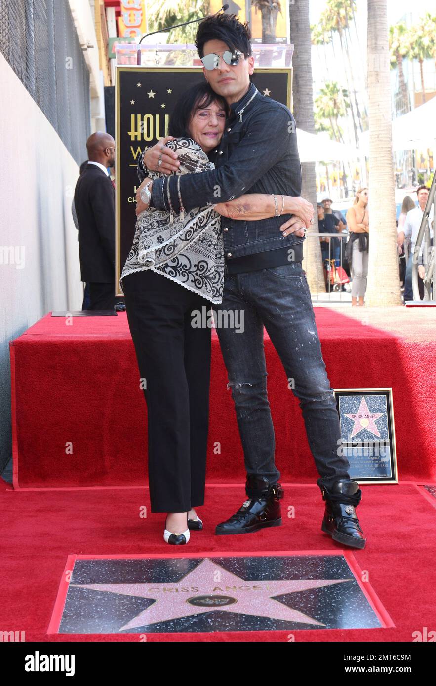 Criss Angel, right, and his mom Dimitra Sarantakos pose at the Star on ...