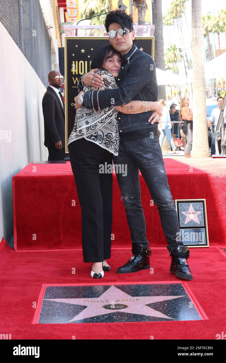 Criss Angel, right, and his mom Dimitra Sarantakos pose at the Star on ...