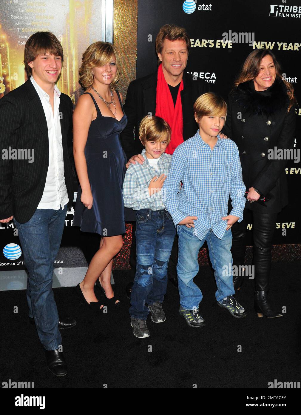 Jon Bon Jovi at the premiere of "New Year's Eve" held at the Ziegfeld ...