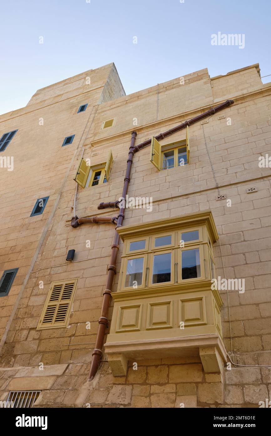 Traditional balconies wooden in a Valletta street - luxury mansions ...
