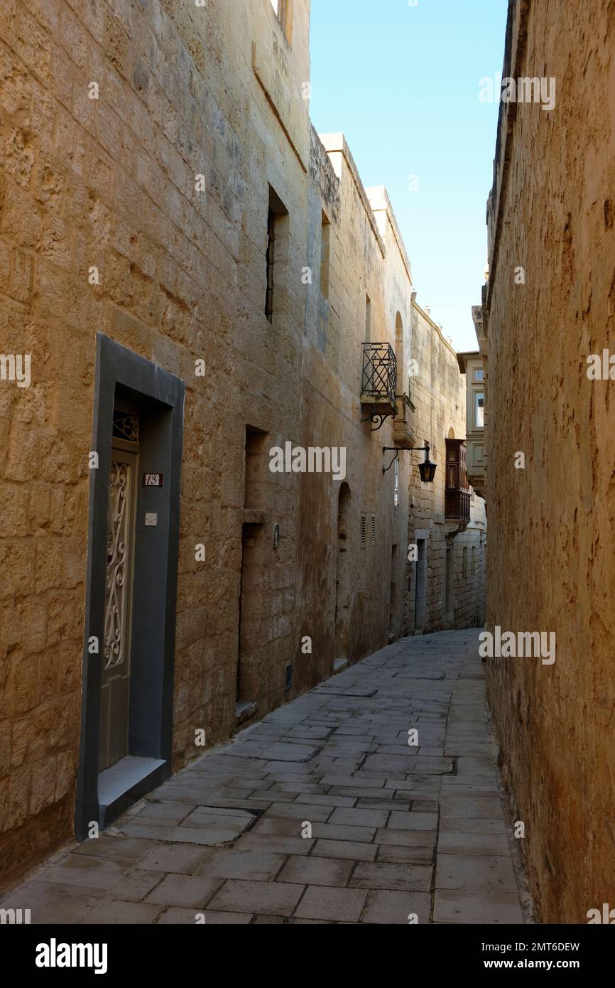 ways, streets and facades of the old stone town of Rabat now a small ...
