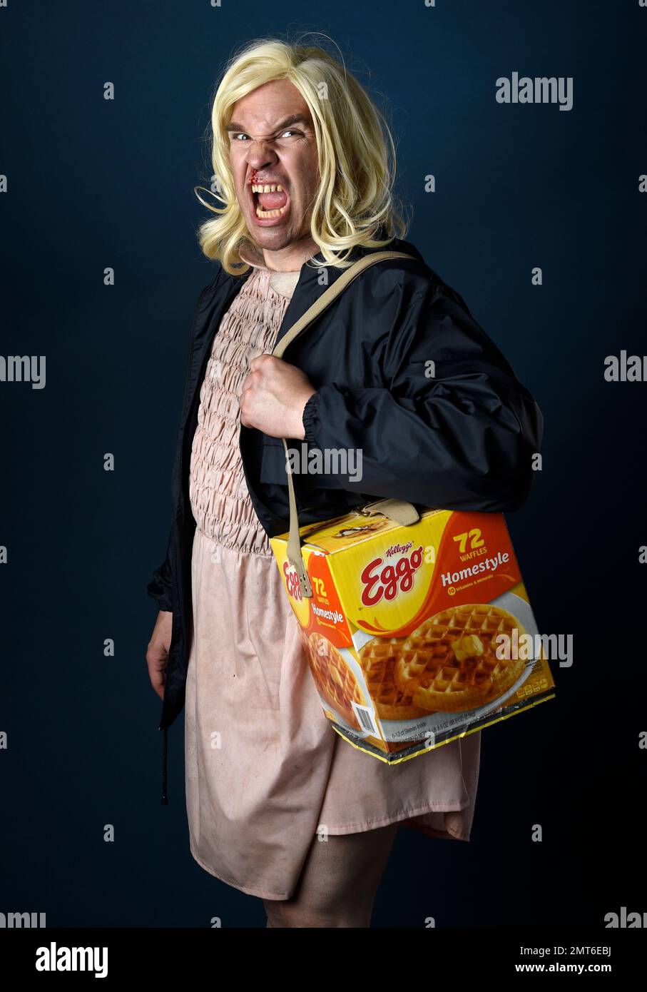 Paul Baum of Riverside Calif., dressed as Eleven from "Stranger Things ...