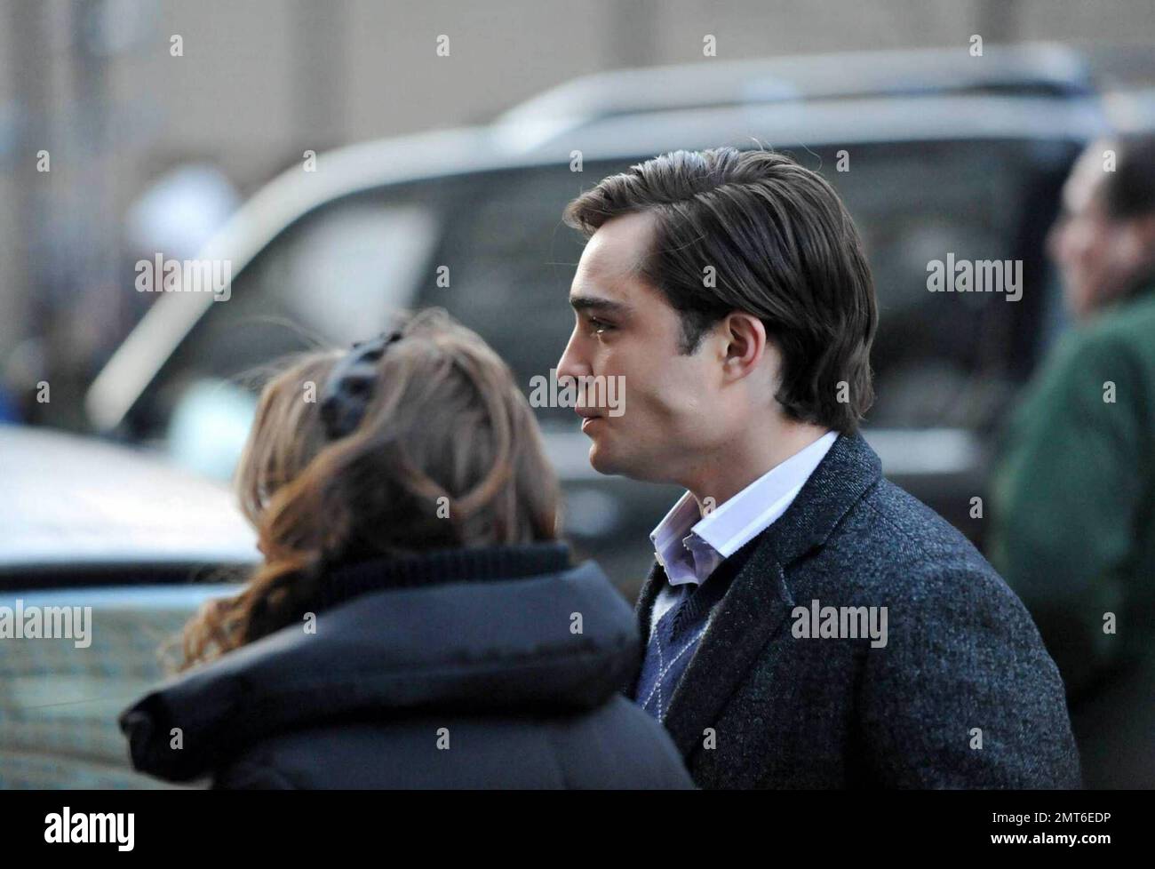 Actor Ed Westwick on the set of Gossip Girl filming in Manhattan. New ...