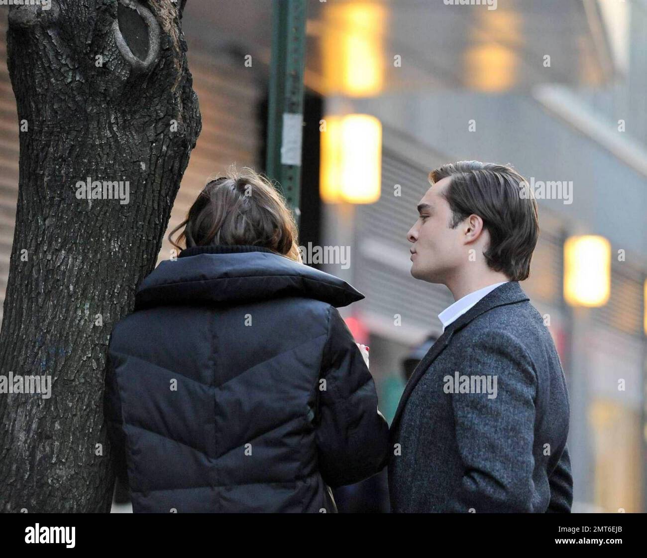 Actor Ed Westwick on the set of Gossip Girl filming in Manhattan. New ...