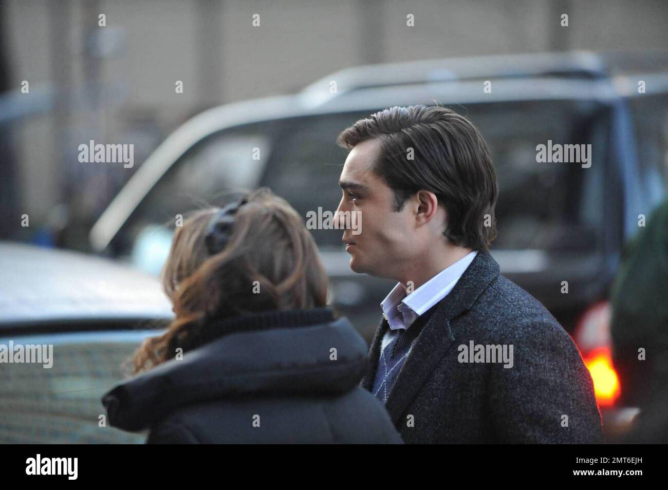 Actor Ed Westwick on the set of Gossip Girl filming in Manhattan. New ...
