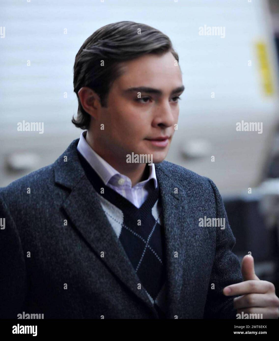 Actor Ed Westwick on the set of Gossip Girl filming in Manhattan. New ...
