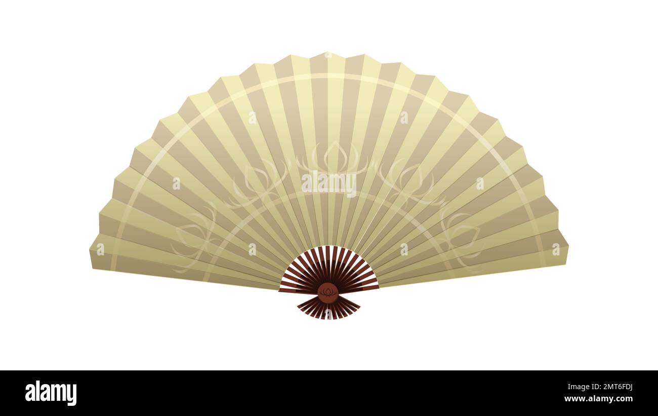 Realistic Detailed 3d Different Red Asian Hand Fans Set Traditional ...