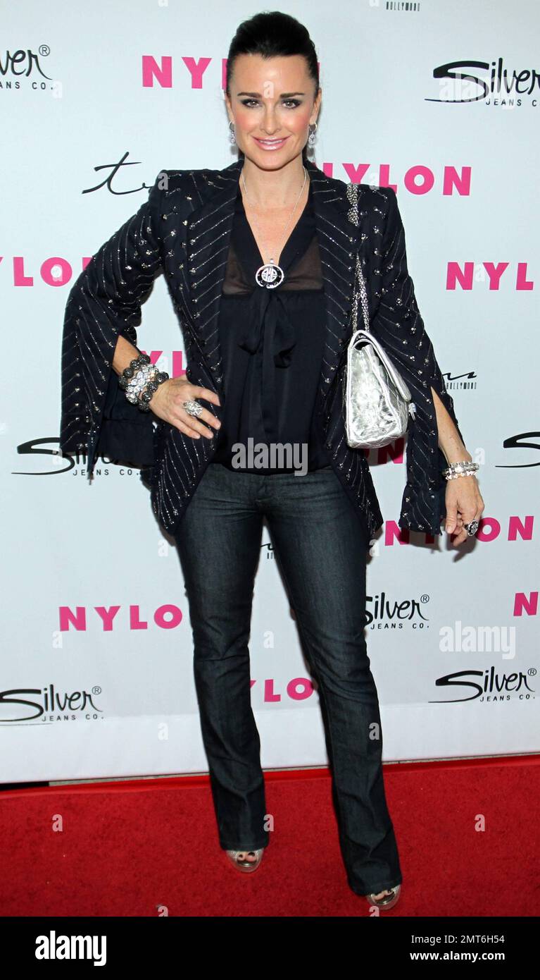 TV personality Kyle Richards poses for photographers on the red carpet ...