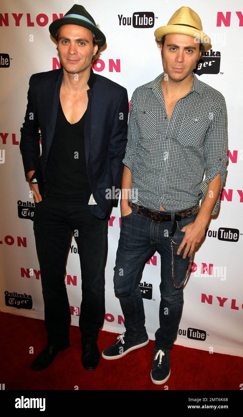 Recording artists Marc Blackham and Allister Blackham arrive at NYLON ...