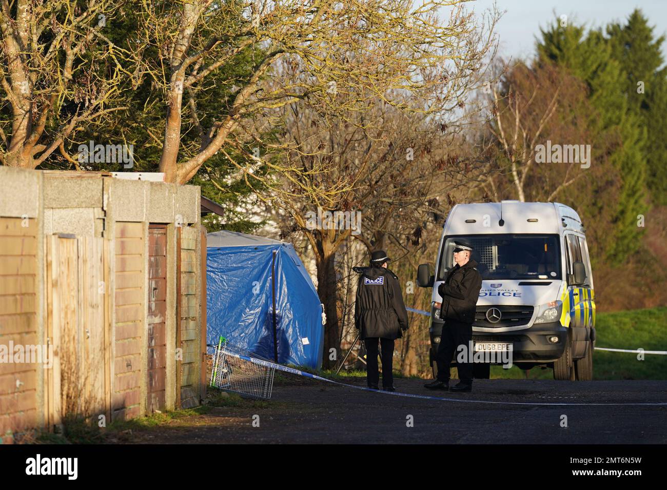 Police at the scene on Broadlands, Netherfield, Milton Keynes ...