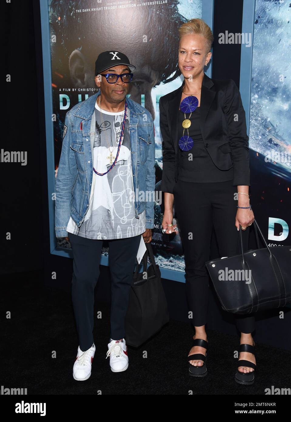 Spike Lee, left, and wife Tonya Lewis Lee attend the premiere of Warner ...