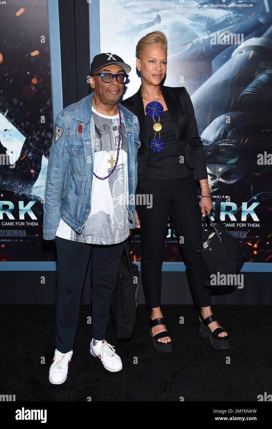 Spike Lee, left, and wife Tonya Lewis Lee attend the premiere of Warner ...