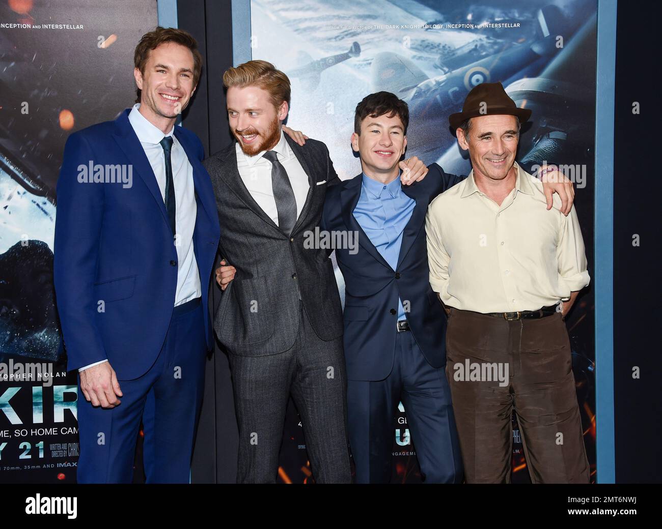 Actors James D'Arcy, left, Jack Lowden, Barry Keoghan and Mark Rylance ...