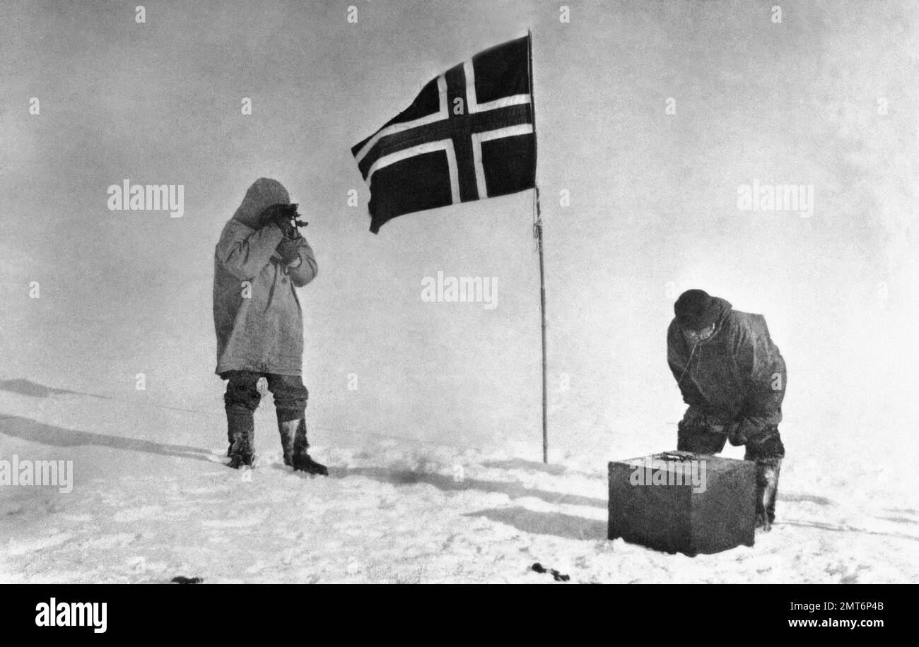 FILE - In this Dec. 6, 1955 file photo, Capt. Roald Amundsen and one of ...