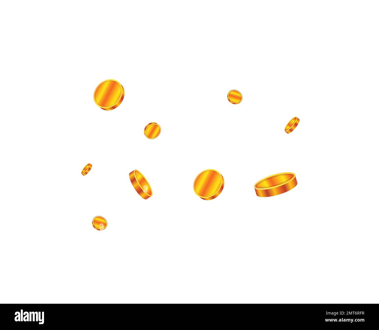 Explosion of gold coins with place for text on transparent background ...