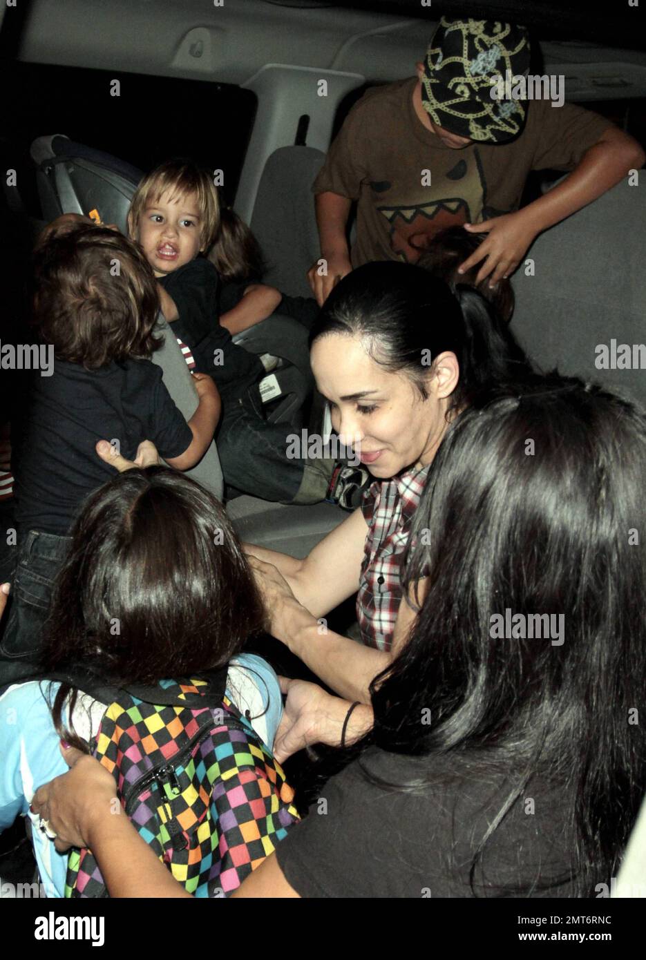 EXCLUSIVE!! Nadya Suleman (aka Octomom) arrives at LAX with her large ...