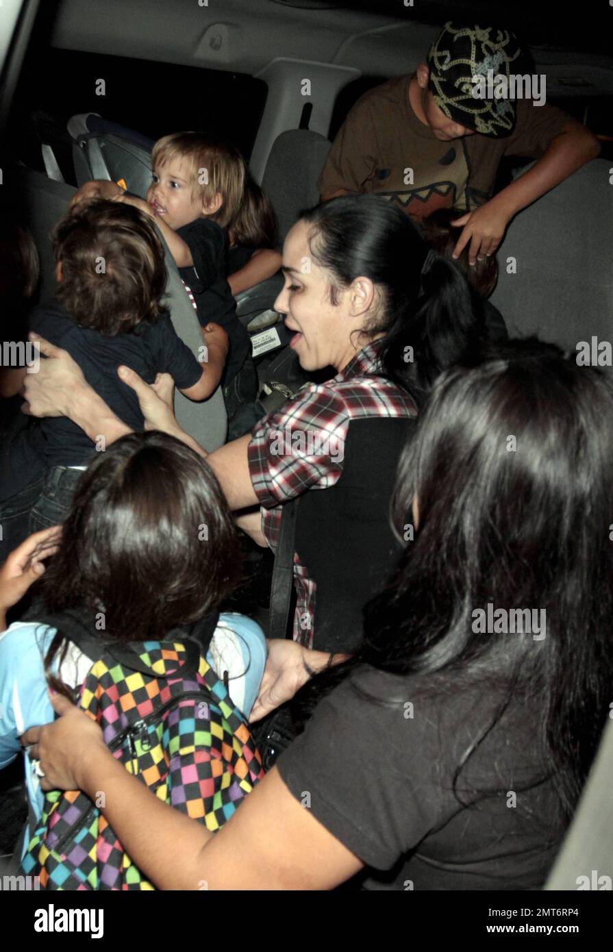 EXCLUSIVE!! Nadya Suleman (aka Octomom) arrives at LAX with her large ...