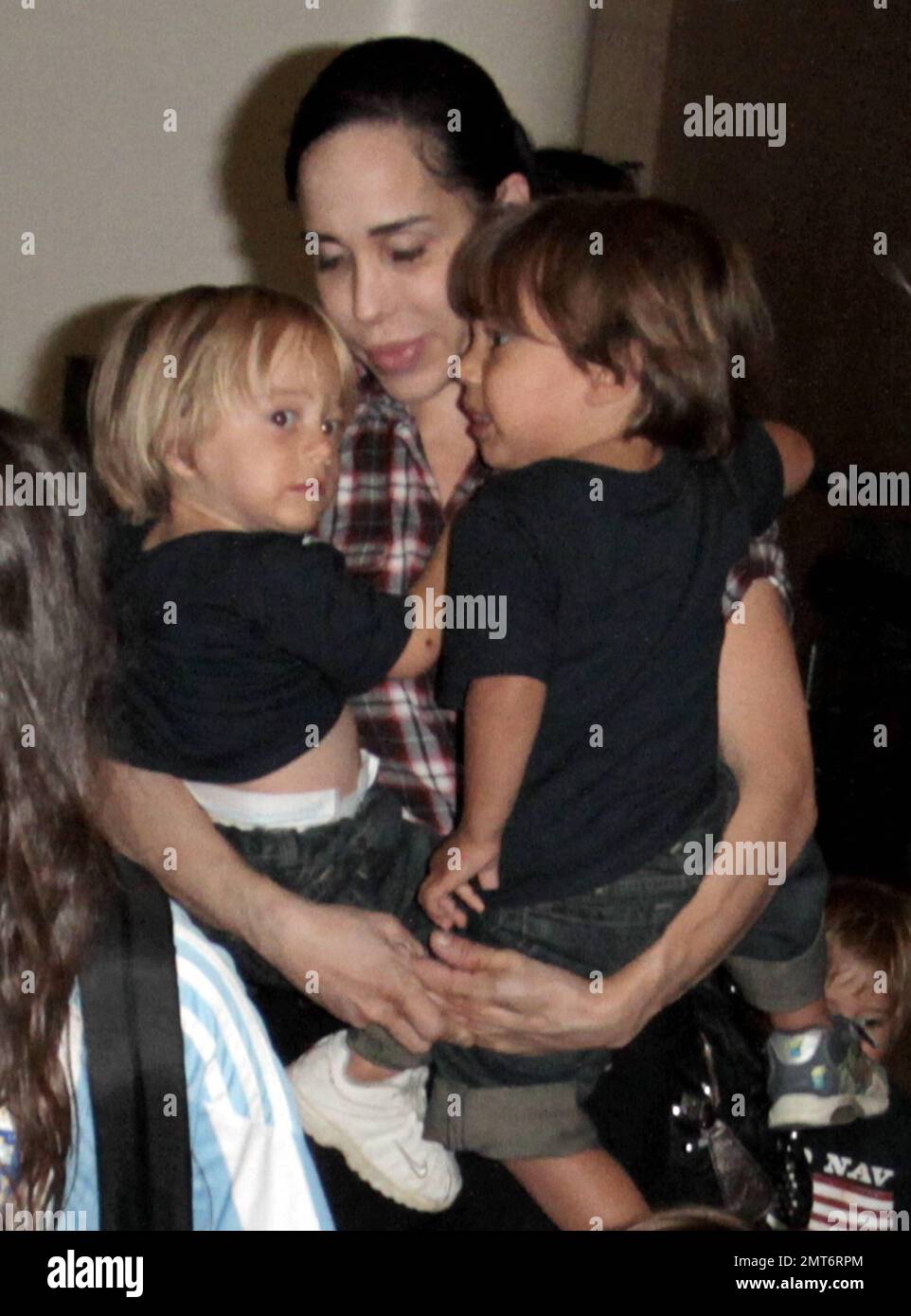 EXCLUSIVE!! Nadya Suleman (aka Octomom) arrives at LAX with her large ...